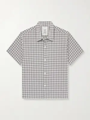 MFPEN Holiday Checked Textured Cotton-blend Shirt