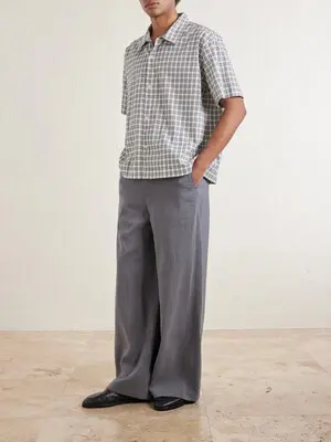 MFPEN Holiday Checked Textured Cotton-blend Shirt
