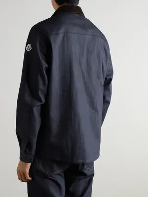 Moncler Corduroy-trimmed Denim Trucker Jacket