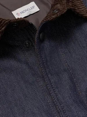 Moncler Corduroy-trimmed Denim Trucker Jacket
