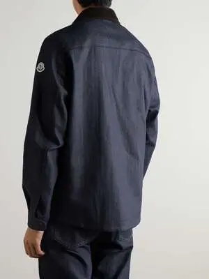 Moncler Corduroy-trimmed Denim Jacket