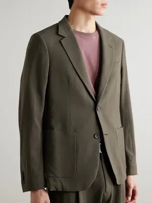 Mr P. Wool-blend Seersucker Suit Jacket