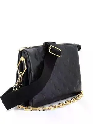 LOUIS VUITTON Coussin Pm Crossbody Bag Monogram Embossed Lambskin - Black