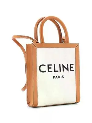 Celine Vertical Cabas Canvas Mini Tote - Neutrals