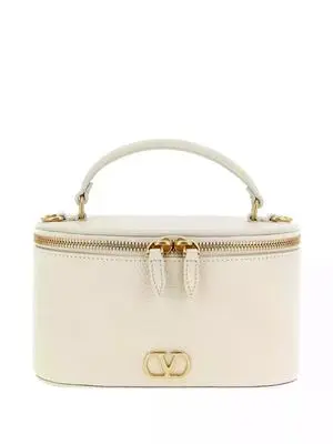 Valentino Garavani Vlogo Grain-leather Mini Vanity Bag - Neutrals
