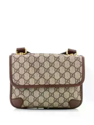 Gucci Neo Vintage Flap Messenger Gg Coated Canvas Small - Brown