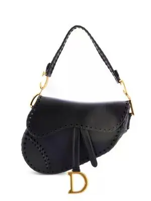 Dior Saddle Handbag With Whipstitch Leather Strap