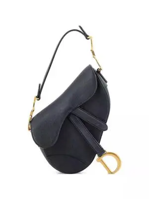 Dior Saddle Handbag Leather Mini Shoulder Bag - Black