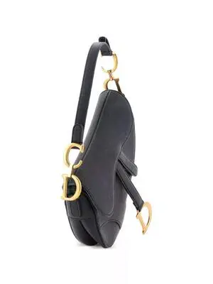 Dior Saddle Handbag Leather Mini Shoulder Bag - Black