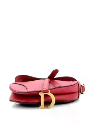 Dior Saddle Handbag Leather Mini Shoulder Bag - Red