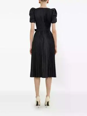 NISSA Midi Pinstripe Pleated Dress