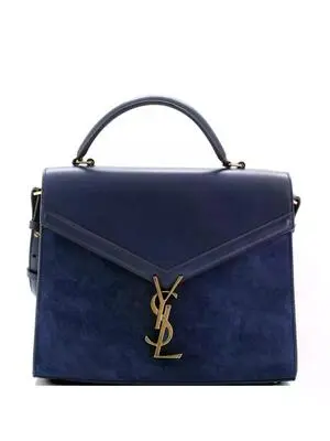 Saint Laurent Cassandra Top Handle Medium Shoulder Bag - Blue