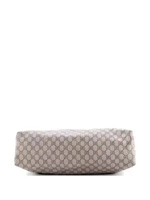 Gucci Plus Gg Coated Canvas With Leather Large Tote Bag