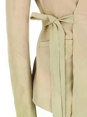 Rick Owens Hollywood V-neck Leather Jacket - Neutrals