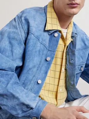 Visvim 102x Cropped Leather Jacket - Blue