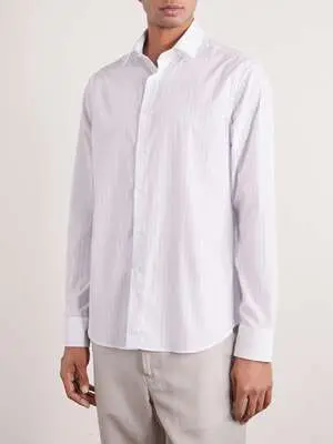 Canali Pinstriped Cotton Shirt