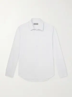 Canali Pinstriped Cotton Shirt - White