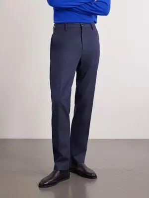 Canali Slim-fit Tapered Wool-blend Chinos