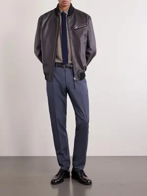 Canali Straight-leg Super 130s Wool Suit Trousers