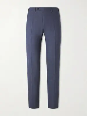 Canali Straight-leg Super 130s Wool Suit Trousers - Blue
