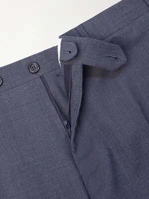 Canali Straight-leg Super 130s Wool Suit Trousers - Blue