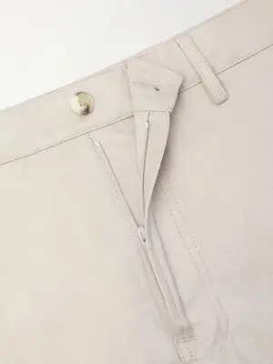 Canali Straight-leg Wool And Linen-blend Suit Trousers - Neutrals