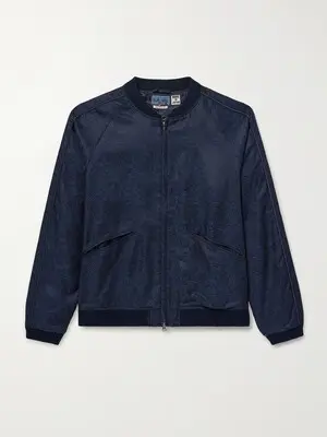 Blue Blue Japan Satin-jacquard Bomber Jacket - Blue