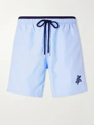 Vilebrequin Moka Straight-leg Mid-length Econyl® Swim Shorts - Blue
