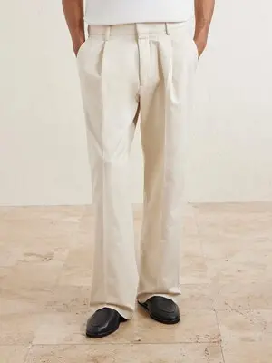 Nn07 Kay 1420 Wide-leg Pleated Trousers - Neutrals