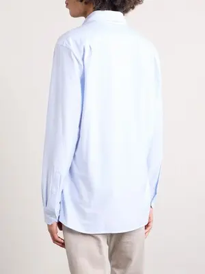 Peter Millar Excursionist Flex Slim-fit Striped Cotton-blend Shirt - Blue