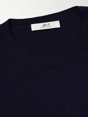 Mr P. Organic Cotton And Cashmere-blend T-shirt - Blue