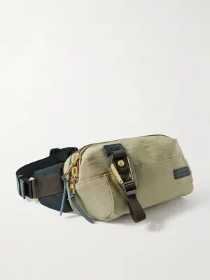 MASTER-PIECE CO Link Leather-trimmed Nylon-twill Belt Bag - Green