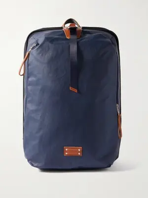 MASTER-PIECE CO Bump L Canvas And Leather-trimmed Cordura® Nylon Backpack - Blue