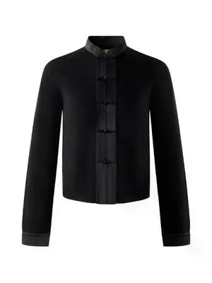 Shanghai Tang High-neck Cardigan - Black