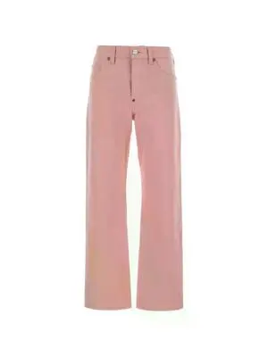 Kenzo Flower-button Straight Denim Trousers - Pink