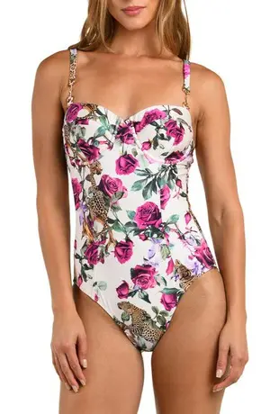 L'Agence Amie Rose Leopard One-piece Swimsuit - White Multi