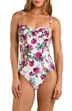 L'Agence Amie Underwire One-piece Swimsuit - White Multi