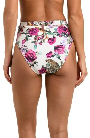 L'Agence Vanessa Rose High-waist Bikini Bottom - White Multi