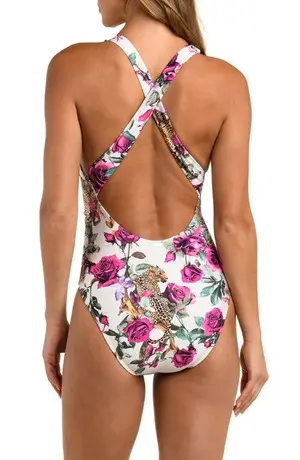 L'Agence Rose Leopard One-piece Swimsuit