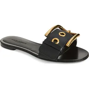 Dolce & Gabbana Buckle Slide Sandal - Nero