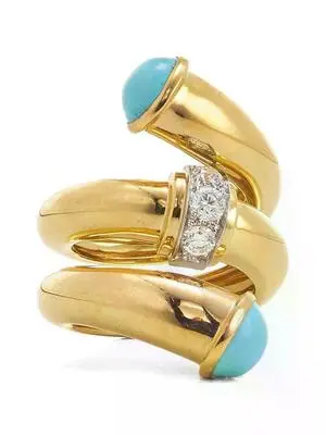 DAVID WEBB David Webb Turquoise And Diamond Ring