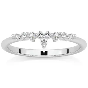 BLISS DIAMOND 1/5ct Stackable Diamomnd Anniversary Ring Wedding Band 14k Gold Lab Grown - 14k White Gold