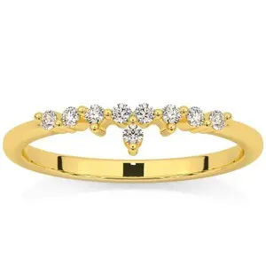 BLISS DIAMOND 1/5ct Stackable Diamomnd Anniversary Ring Wedding Band 14k Gold Lab Grown - 14k Yellow Gold