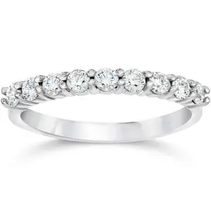 BLISS DIAMOND 1/2 Ct Lab Grown Diamond Stackable Anniversary Wedding Ring Gold