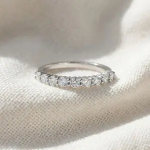 BLISS DIAMOND 1/2 Ct Lab Grown Diamond Stackable Anniversary Wedding Ring Gold
