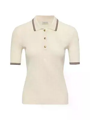 Moncler Striped Polo Shirt - Neutrals