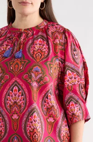 SUGARLIPS Azura Paisley Irina Split Neck Top