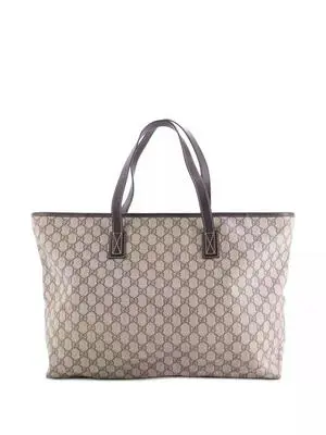 Gucci Plus Gg Coated Canvas Large Tote Bag - Brown