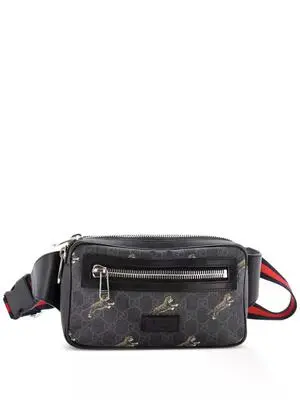 Gucci Soft Zip Printed Gg Coated Canvas Small Belt Bag - Black