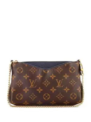 LOUIS VUITTON Pallas Monogram Canvas With Leather Clutch Bag - Blue